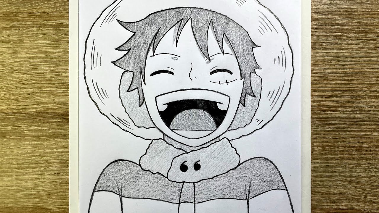 How to Draw Luffy Laughing | One Piece Pencil Drawing Tutorial for ...