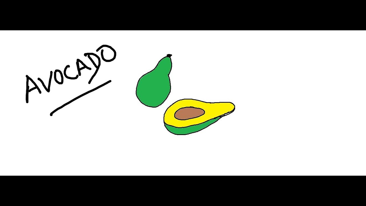 Easy Kids Drawing Lessons :How to Draw a Cartoon Avocado - YouTube