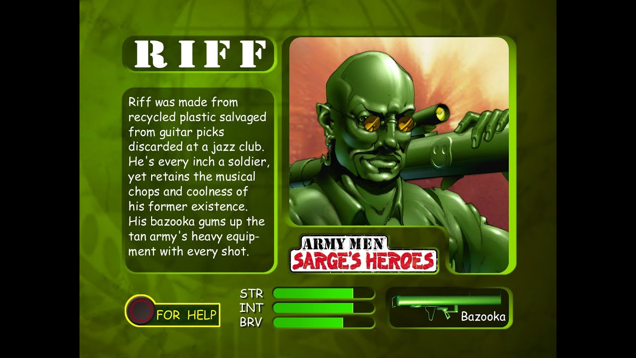 Army Men: Heroes de Sarge - Bios de personajes (en Ingles) - YouTube
