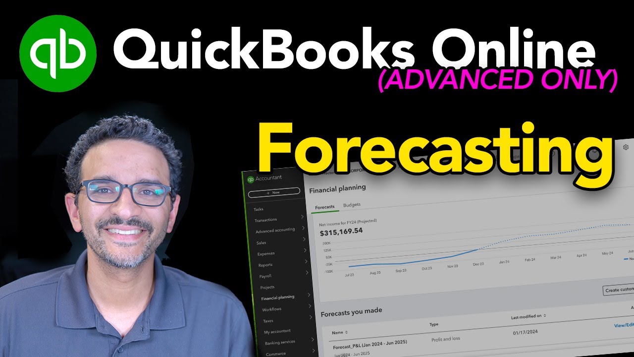 QuickBooks Online 2024: Forecasting (Advanced) - YouTube