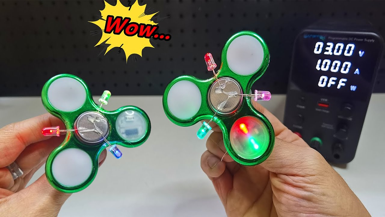 I Applied High Voltage to Colorful Modified LED Spinner Fan - YouTube