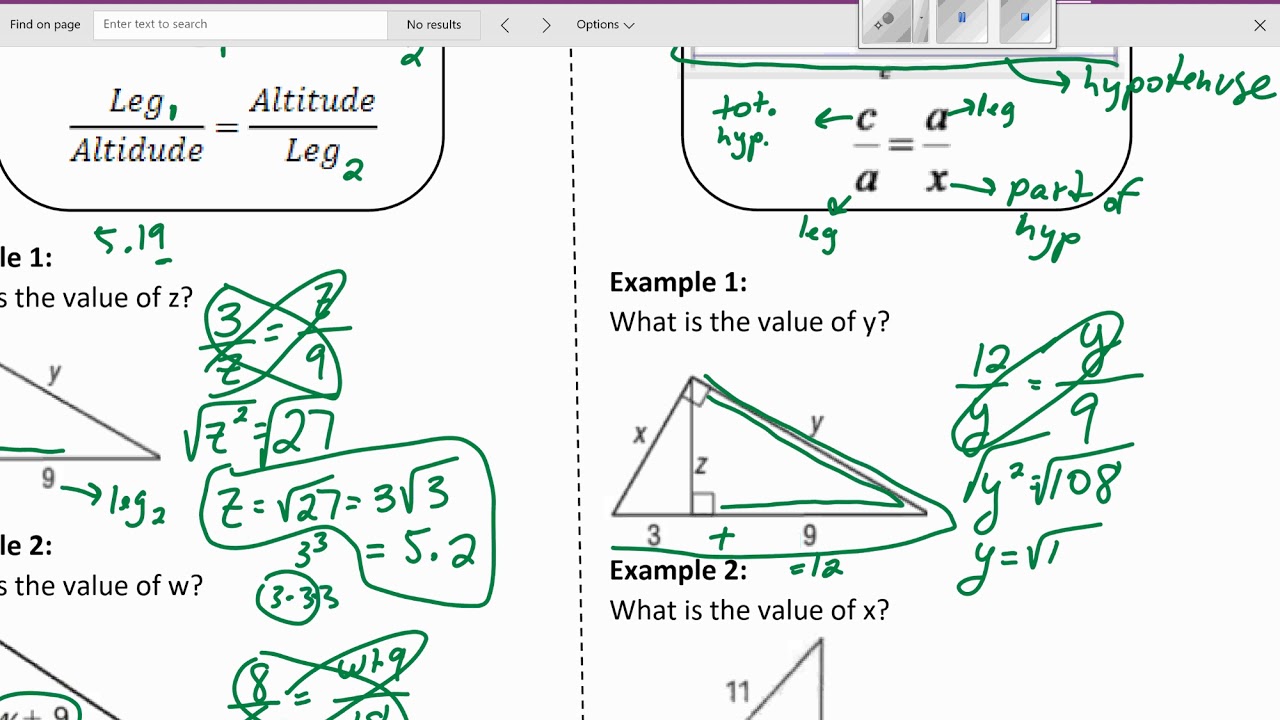 similarity in right triangles notes video - YouTube