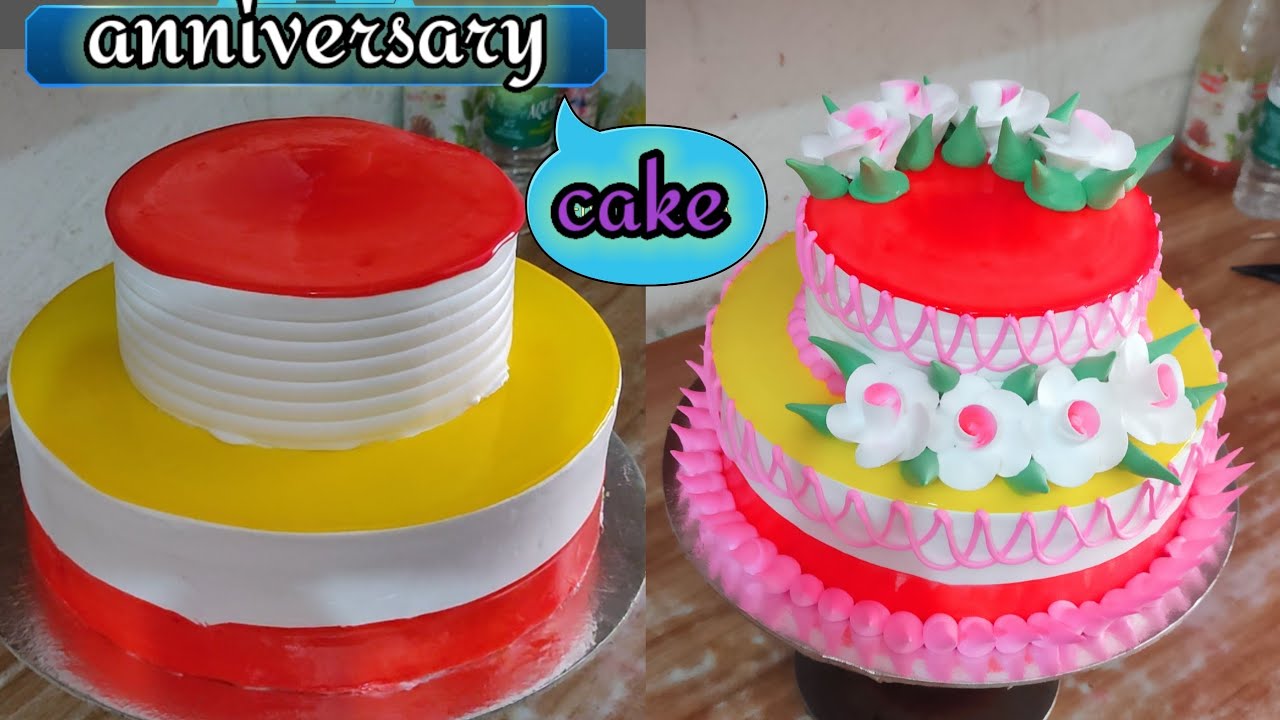 anniversary cake sweet cake making manjil vala cake #anniversary # ...