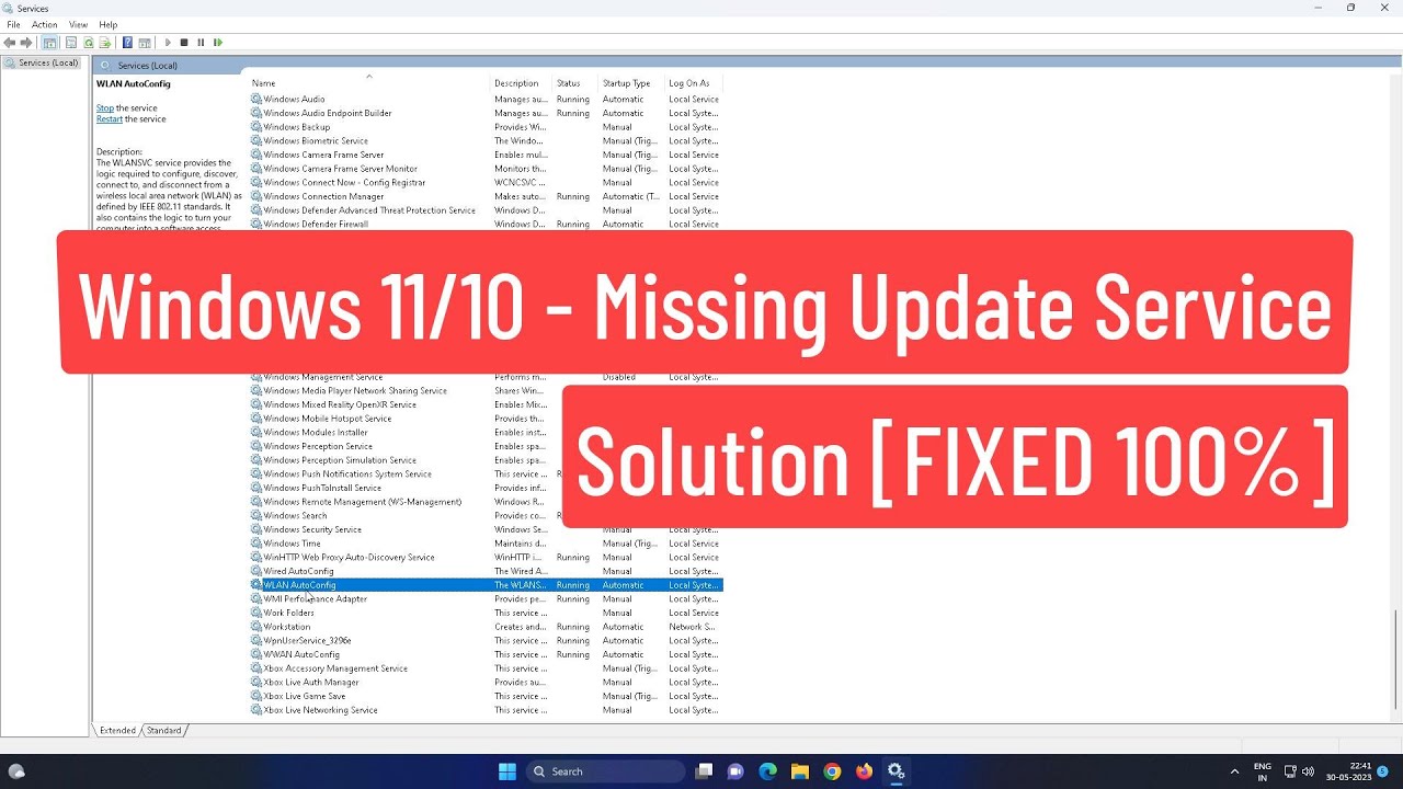 Windows 11/10 - Missing Update Service Solution [FIXED 100%] - YouTube