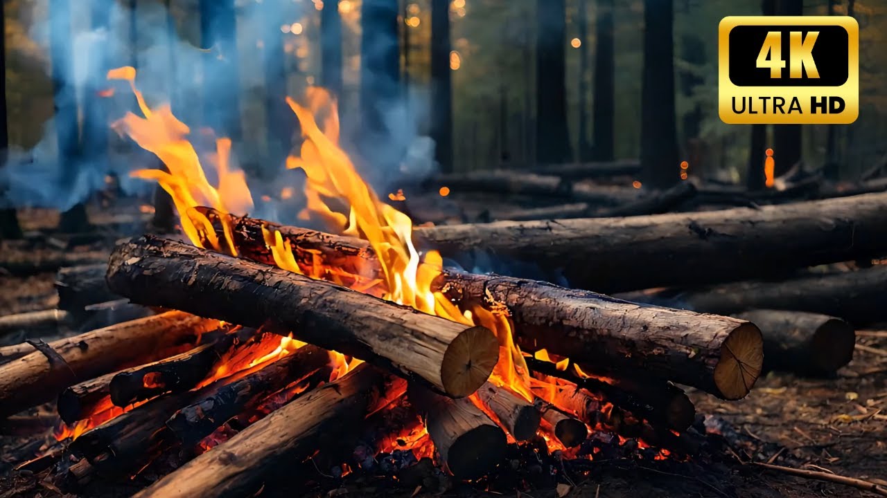 🔥 Christmas Fireplace Bliss, Warm Fire Sounds and Cozy Burning Logs to ...