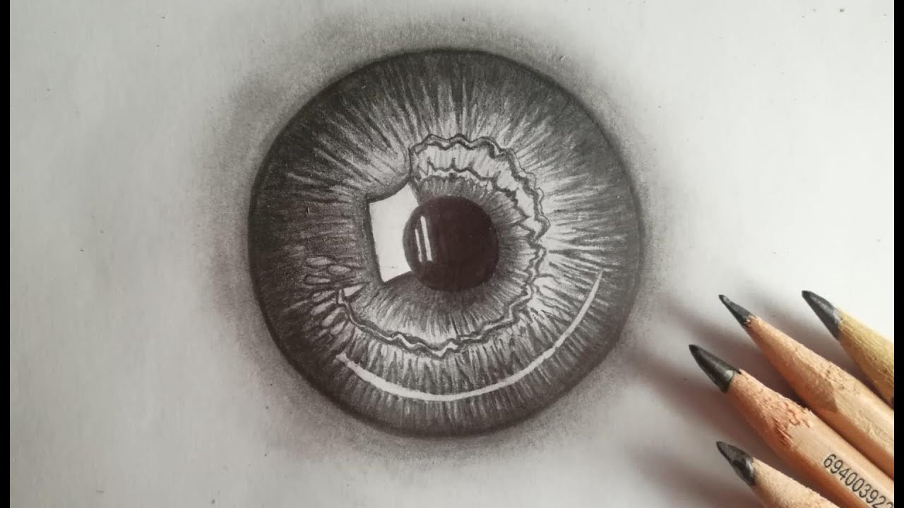 How to draw Realistic Iris - step by step for beginners - YouTube