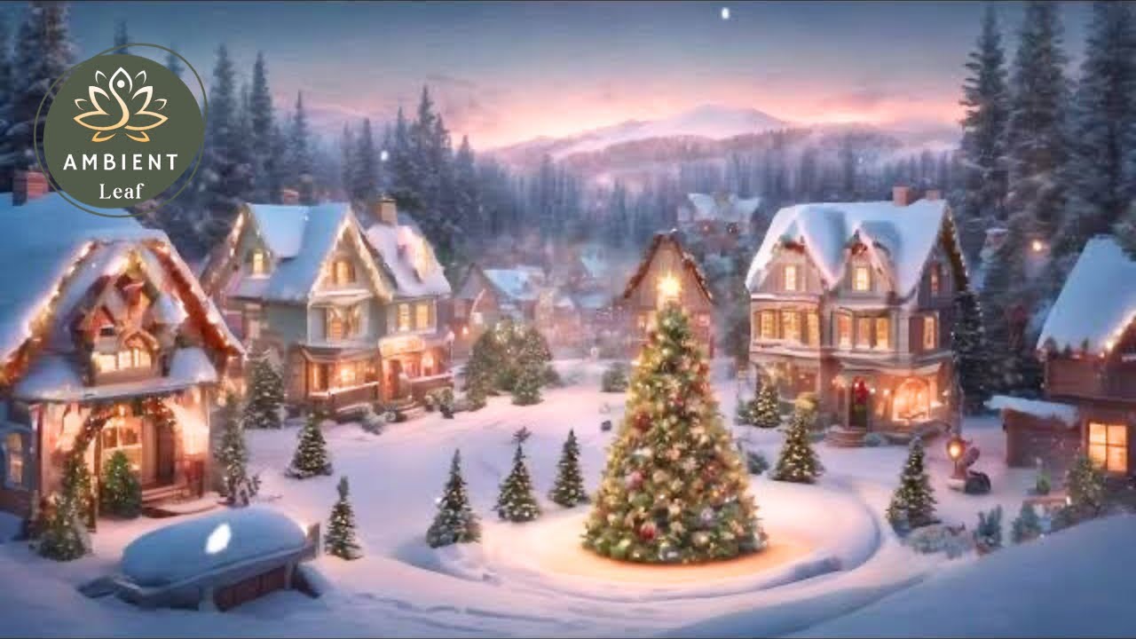 Cozy Christmas Village Ambience | With Snow Falling & Relaxing Holiday ...