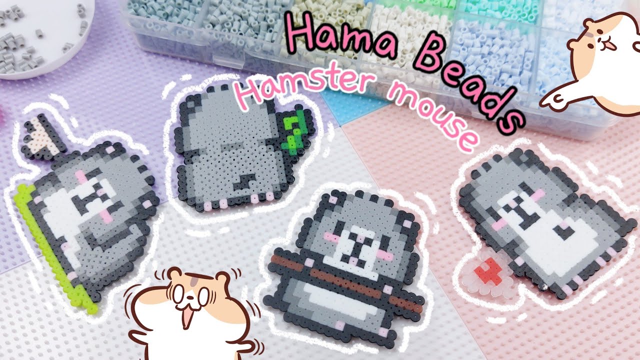 Hama Beads Hamster Mouse | Perler Beads Hamster Mouse | How to Pig ...