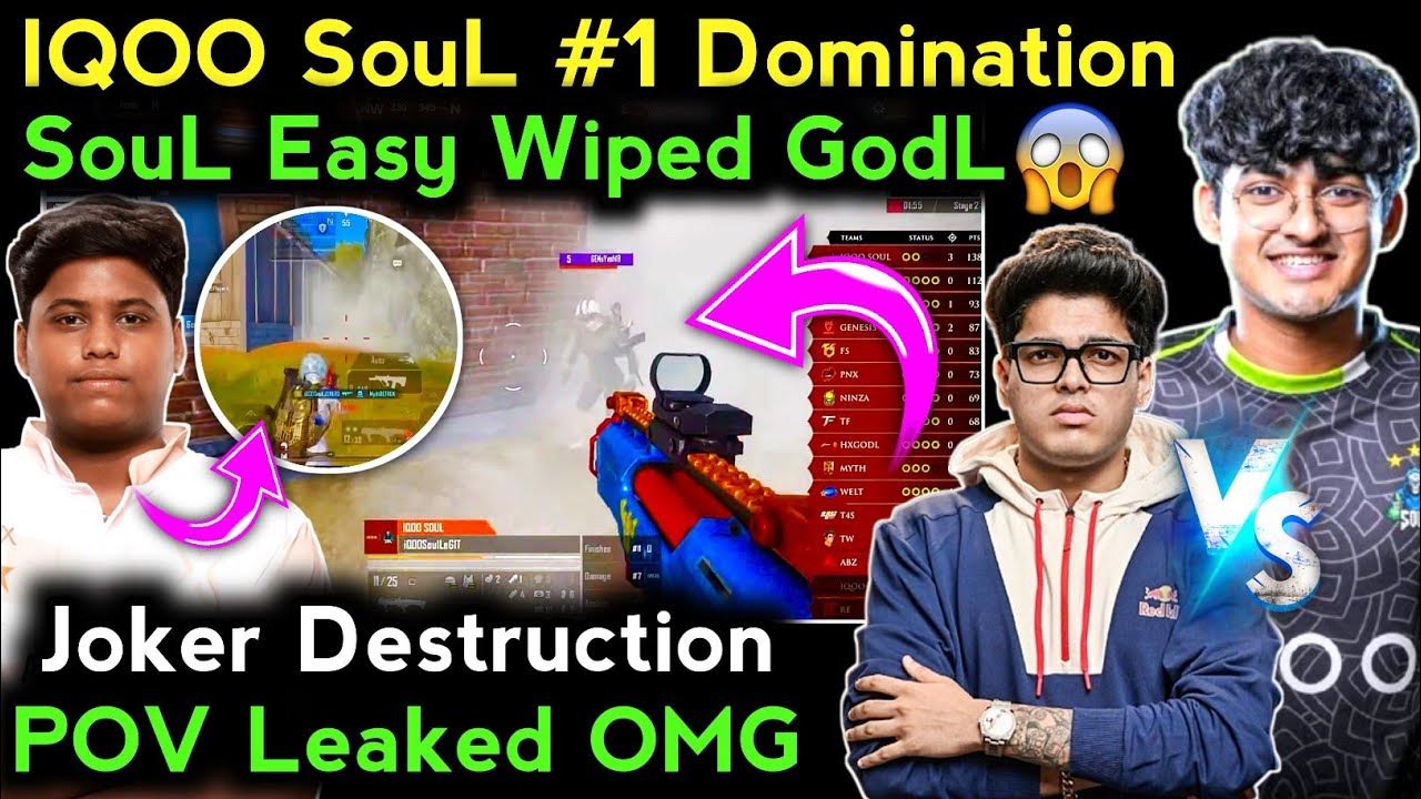 IQOO SouL #1 Domination In AA Tournament 😮Joker OMG Gameplay In Sanhok 🥵SouL Wiped GodLike 🤣🚀 ...