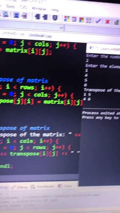 matrix in c++ #coders #codinglife #codingninja #codemasters #codelife #coding #code #shortsfeeds ...