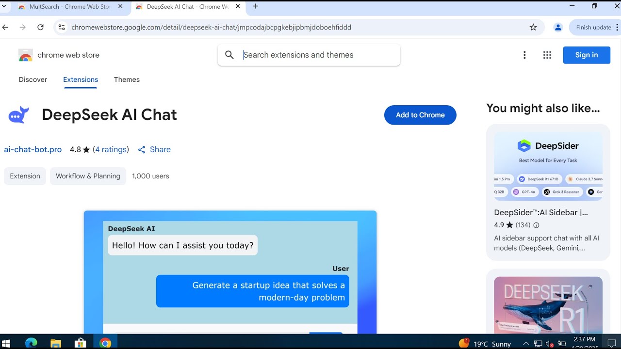 FAKE DeepSeek AI Chat extension removal. - YouTube