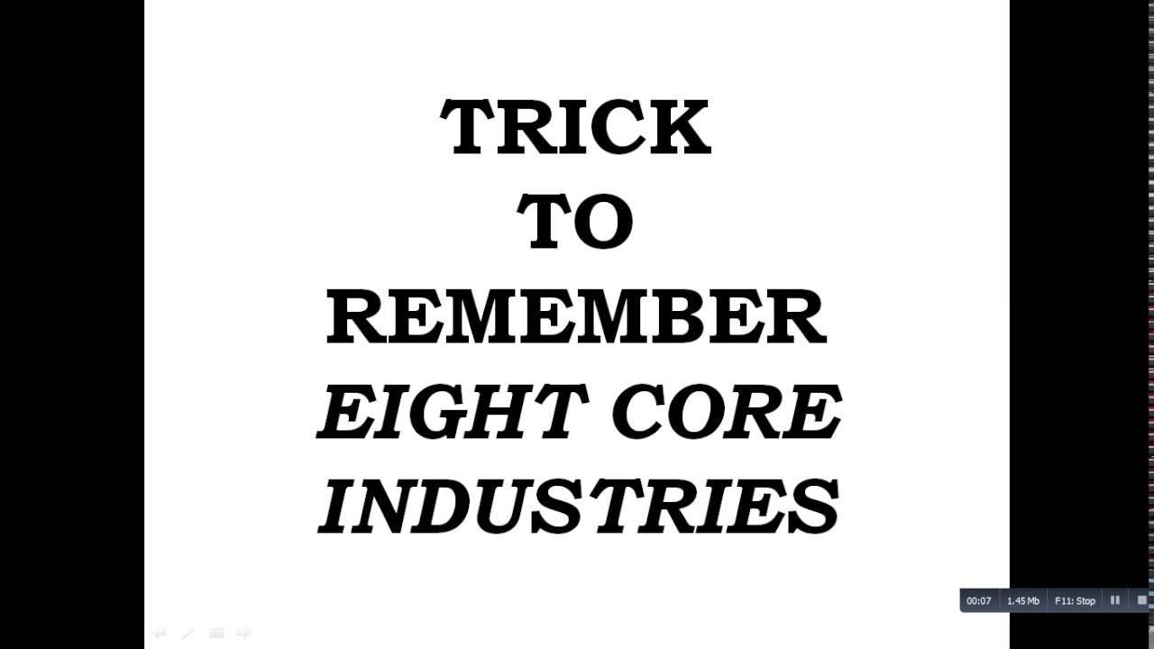 LEARN 8 CORE INDUSTRIES in ONE MINUTE, SIMPLE TRICK TO REMEMBER ...