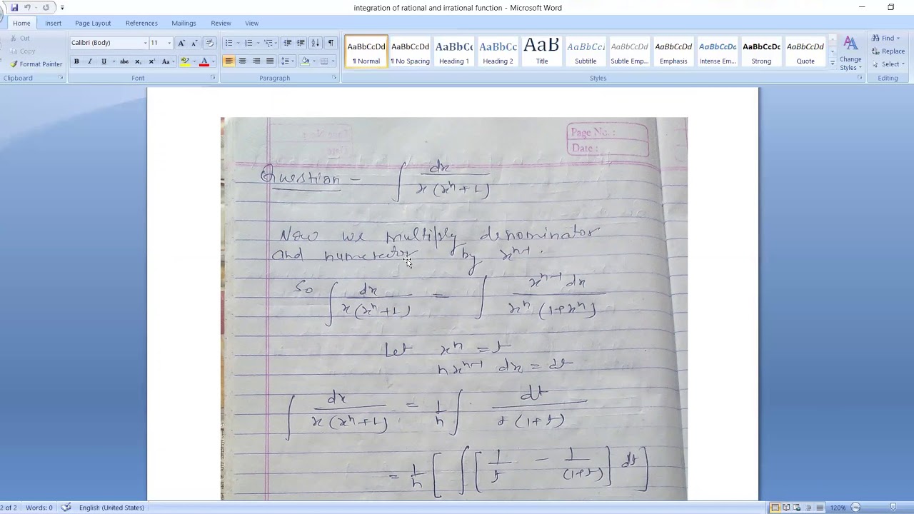 integration of rational and irrational function - YouTube