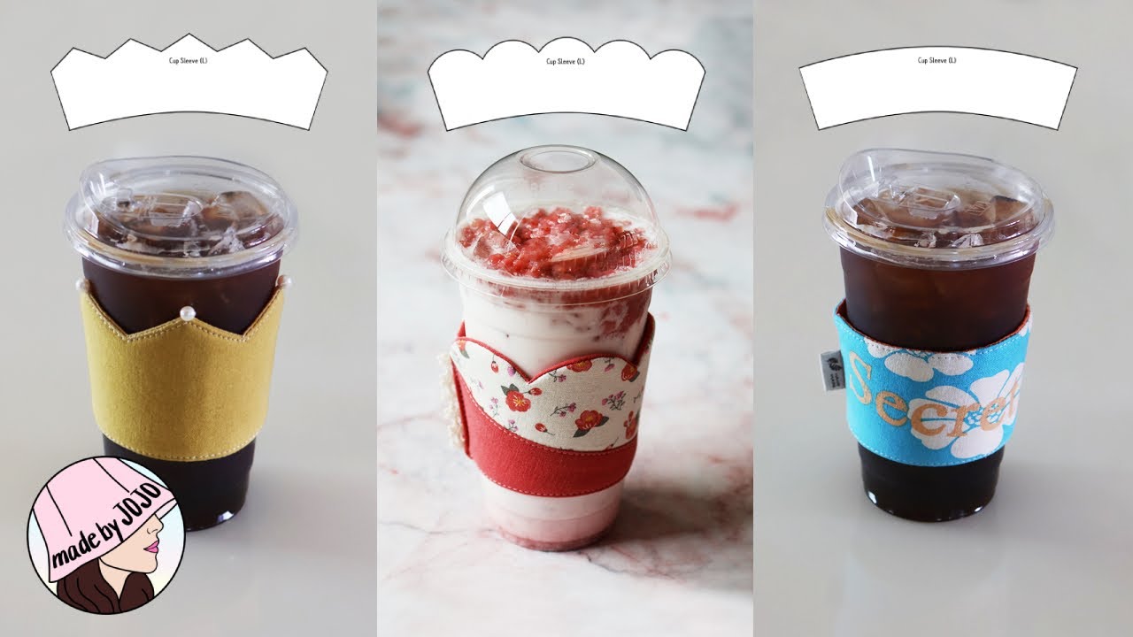 Fabric Cup Sleeves DIY | 3 Shapes 2 Sizes Free Sewing Patterns - YouTube