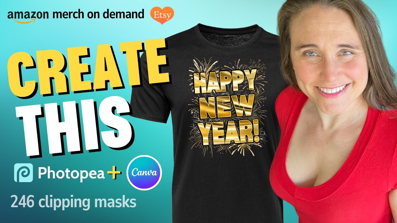 New Years Eve Clipping Mask Design Using Canva And Photopea: Full ...