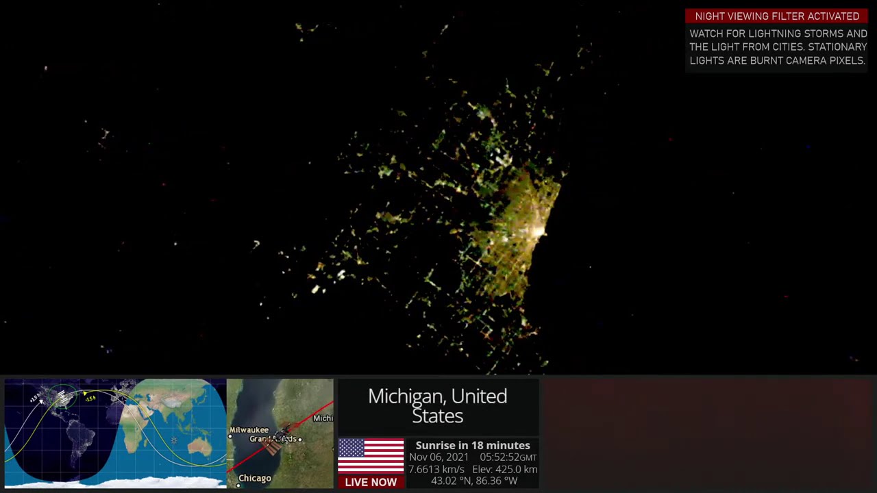 Earth Space View: Chicago at Night - YouTube