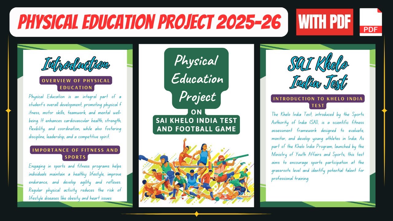 Physical Education Project on Sai khelo India Test And Football Game ...