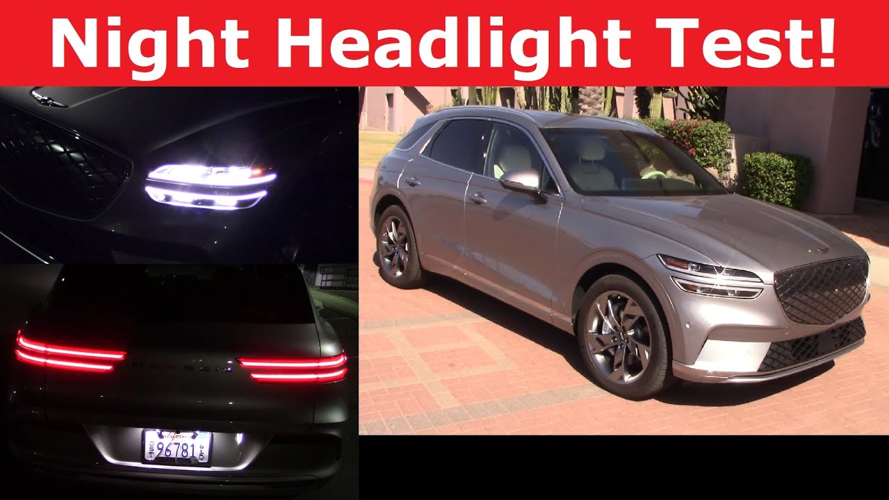 2023 Genesis Electrified GV70: Headlight Test and Night Drive - YouTube