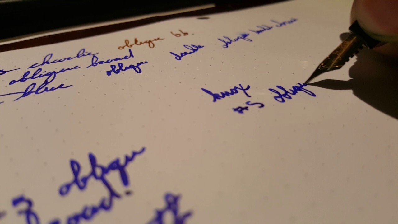 Knox #5 oblique double broad nib demo - YouTube