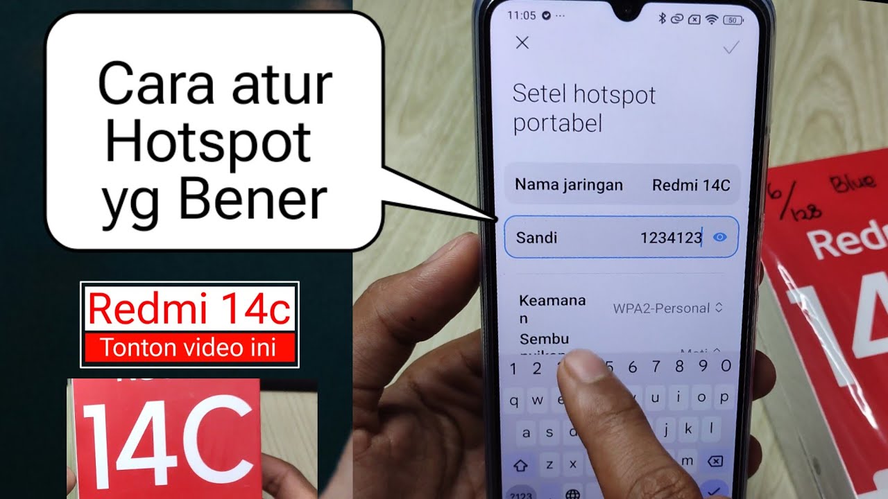 Cara mengatur Hotspot di hp Redmi 14c - YouTube