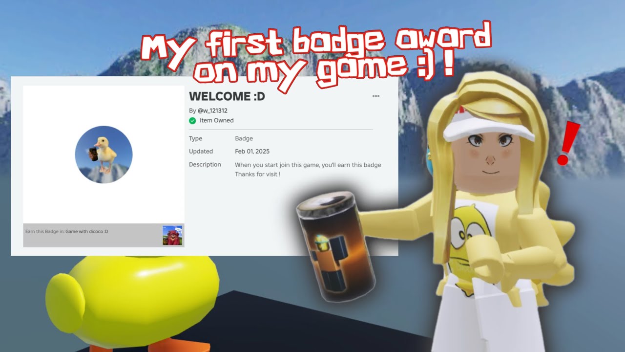 My first badge award on my game :) ! “Roblox award” - YouTube