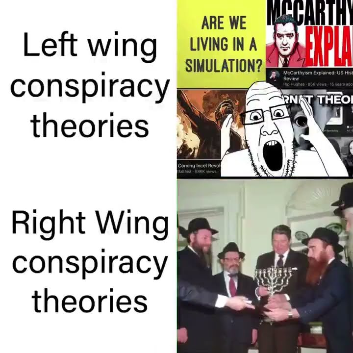 left wing vs right wing conspiracy theories - YouTube