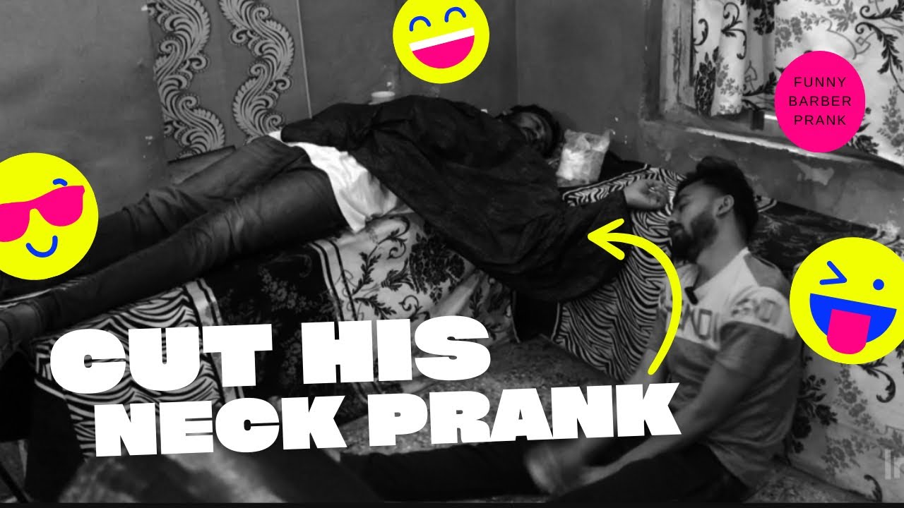 Cut His Neck Prank 😂😂😂 | Fake Blood Prank on barber | Funny Barber ...