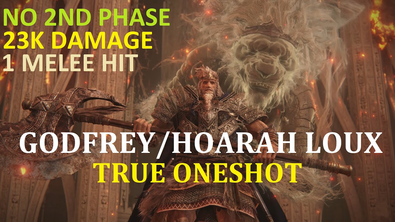 Elden Ring - Godfrey in One Melee Hit/Damage Boost 1655%/No 2nd Phase ...