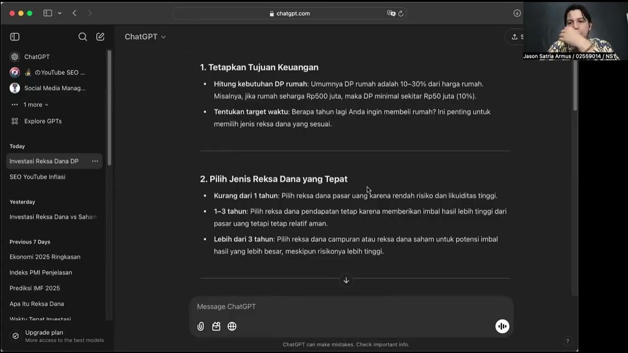 Bisakah Mempersiapkan DP Rumah Dengan Reksa dana ? | Bantuan Chat GPT - YouTube