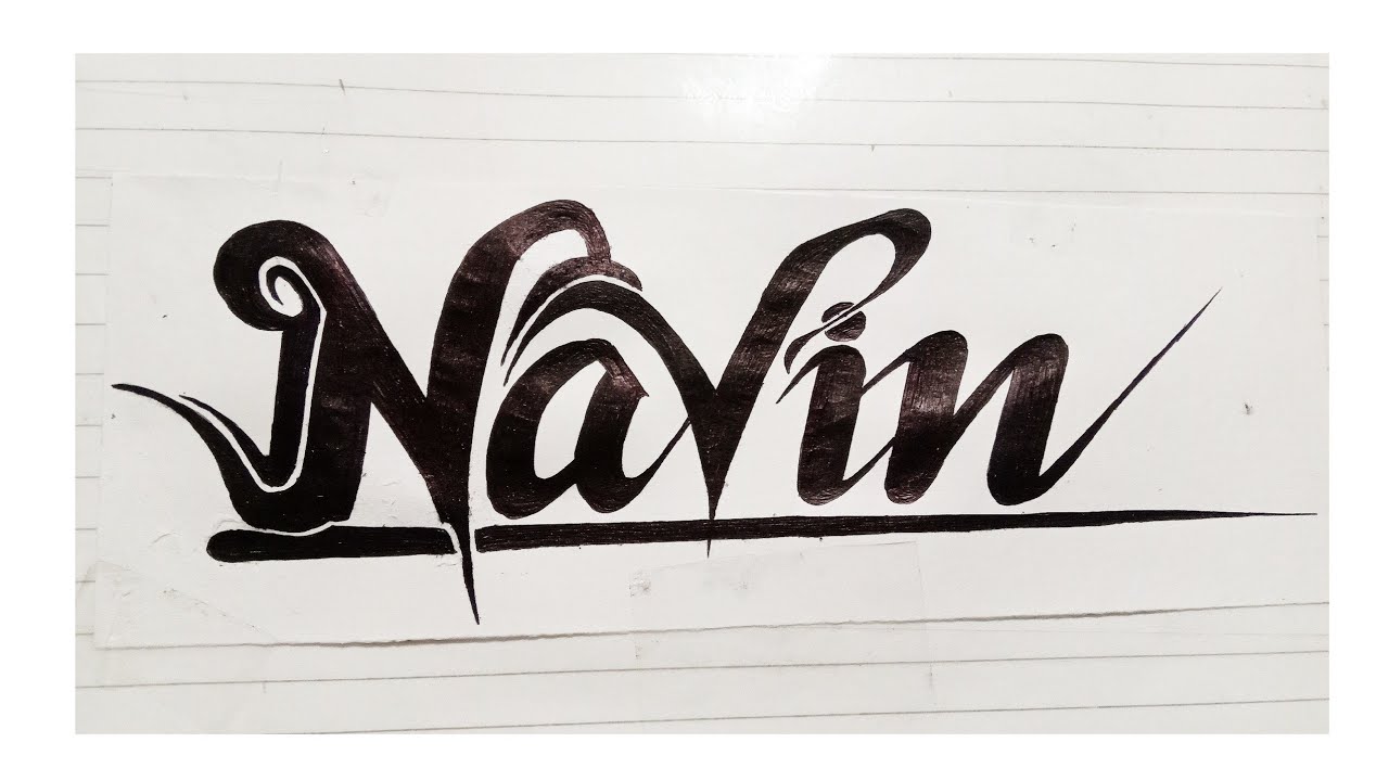 How to draw Navin name art💕 callgraphy #painting art/ artist n das ...