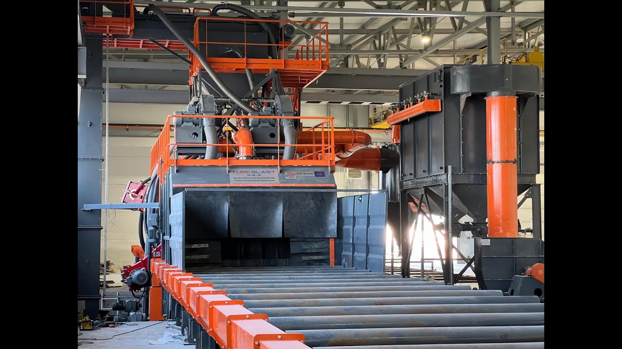 SK-7/A Rulo Konveyörlü Kumlama Makinesi-Roller Conveyor Shot Blasting ...