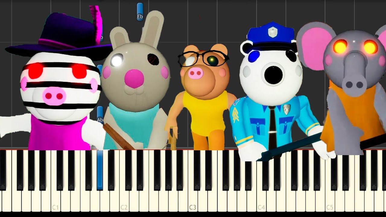 PIGGY ROBLOX THEMES on piano - YouTube