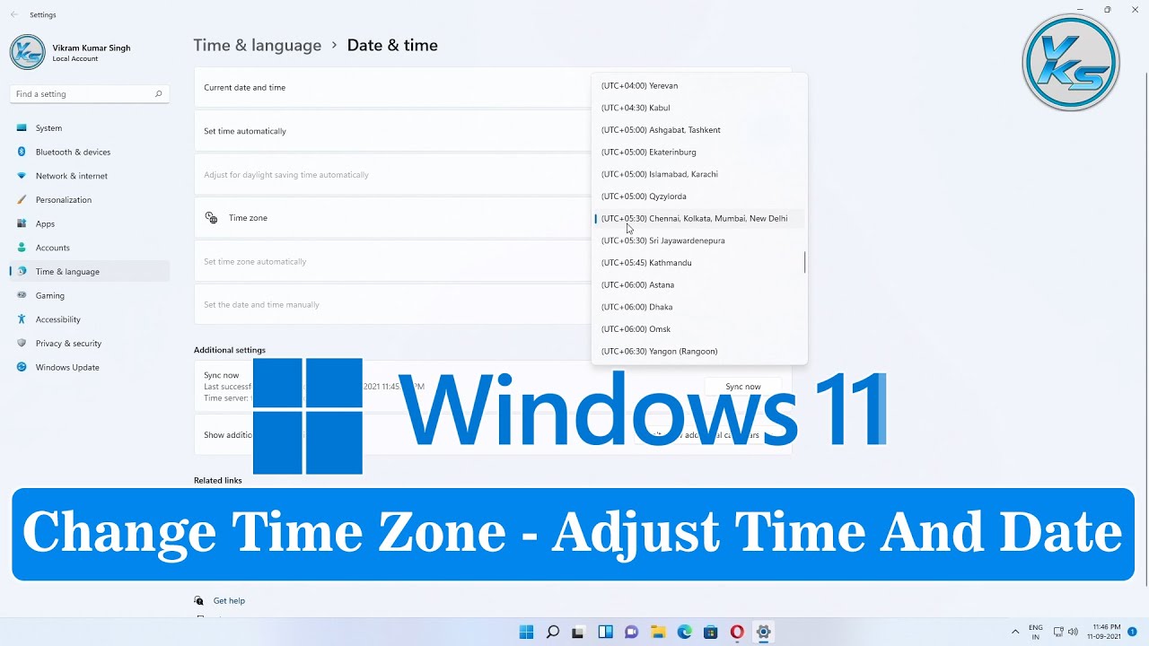 Windows 11 - Change Time Zone - Adjust Time And Date - YouTube