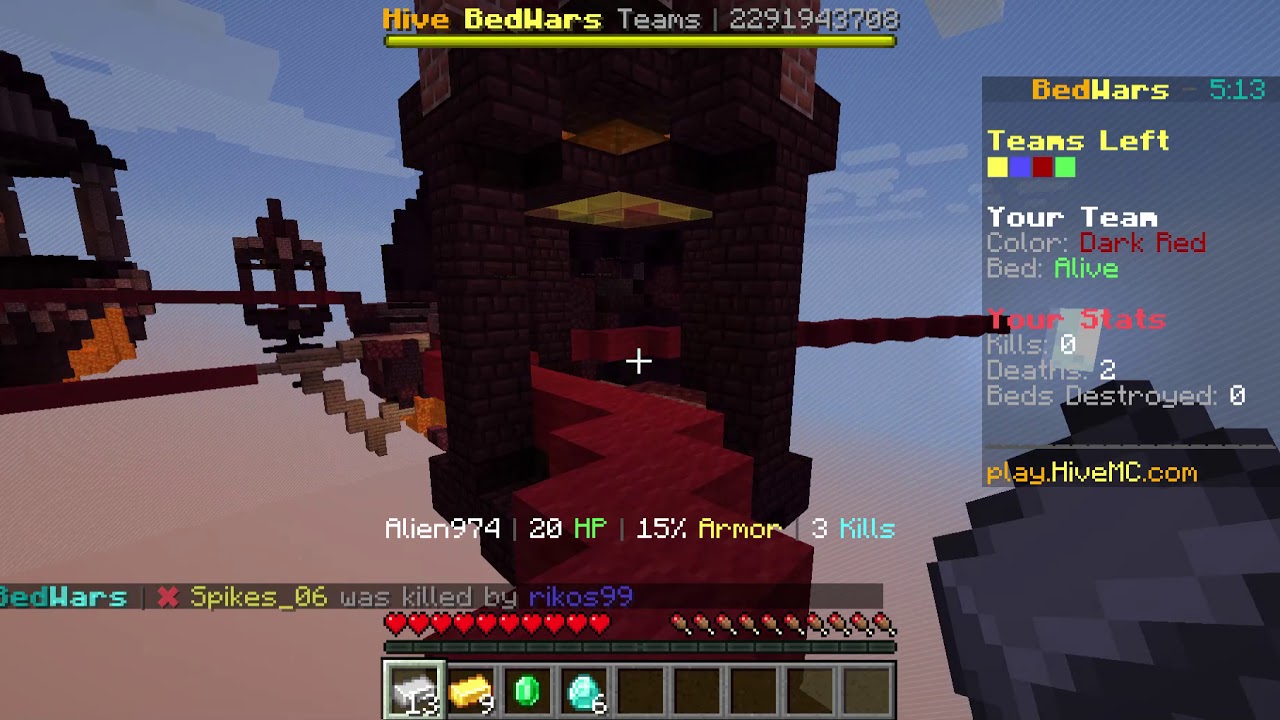 minecraft hypixel server bedwars and gravity! - YouTube