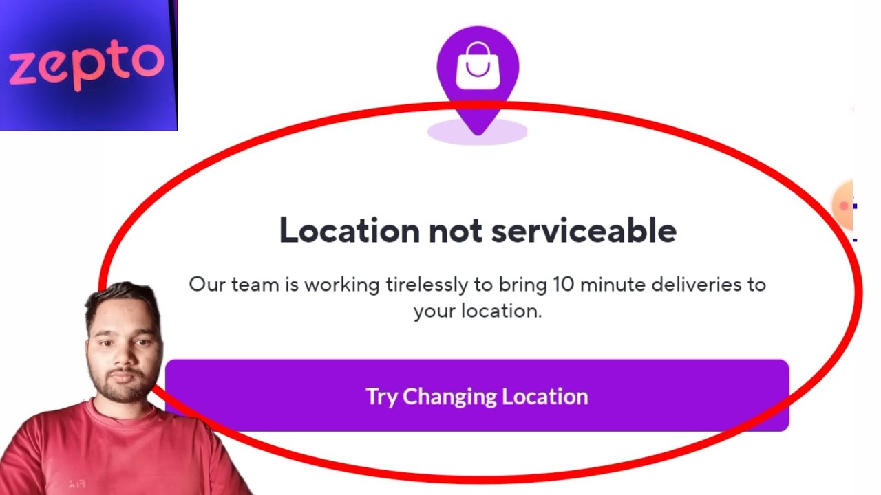 Zepto Location not serviceable problem hindi solve - YouTube