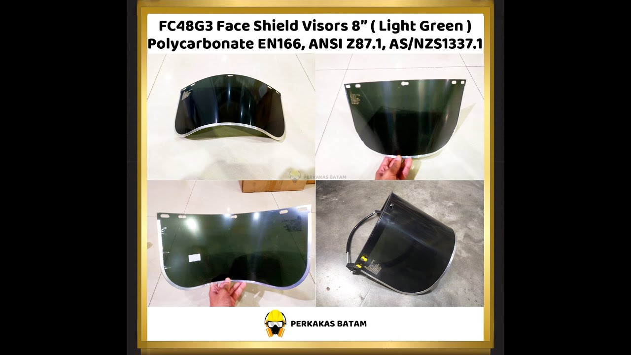 Welding FACESHIELD VISOR 8" Blue Eagle FC48G3 Kaca Face Shield FC48 - YouTube