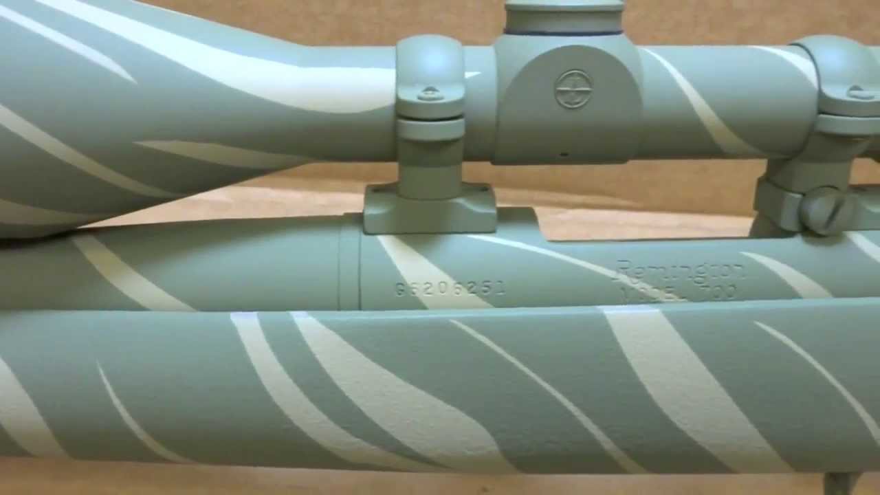 Remington 700 .223 with Custom Green Tiger Stripe Cerakote - YouTube