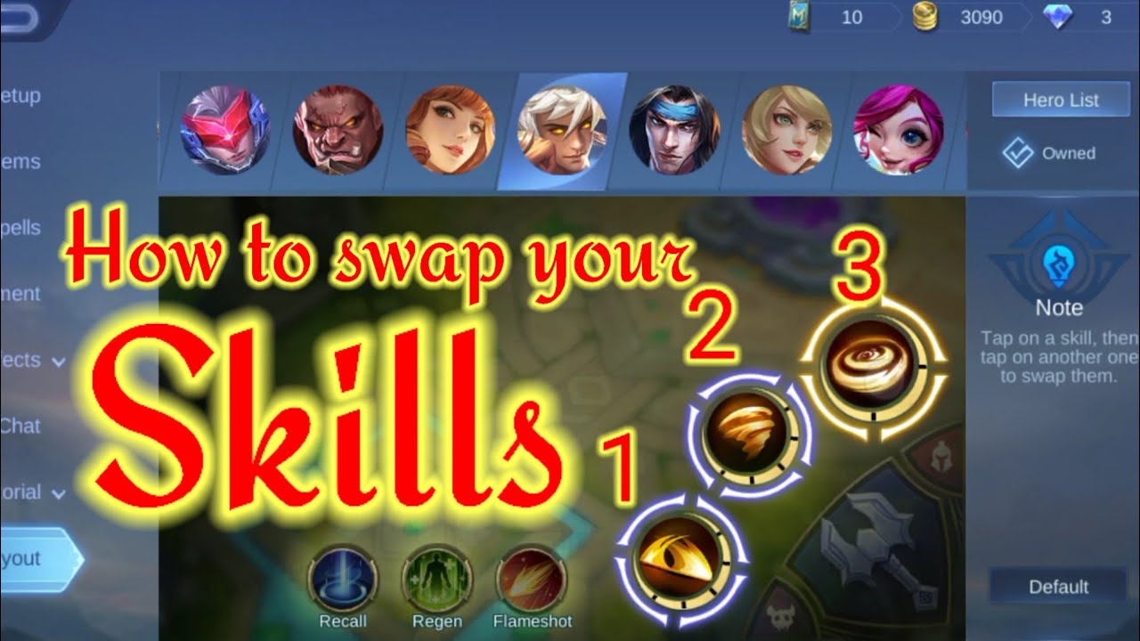 How to swap skills position of your hero in Mobile Legend - YouTube