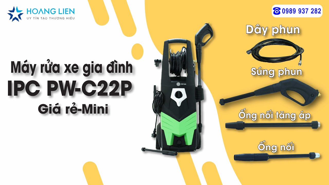 MÁY RỬA XE GIA ĐÌNH GIÁ RẺ | MÁY RỬA XE MINI | IPC PW-C22P - YouTube