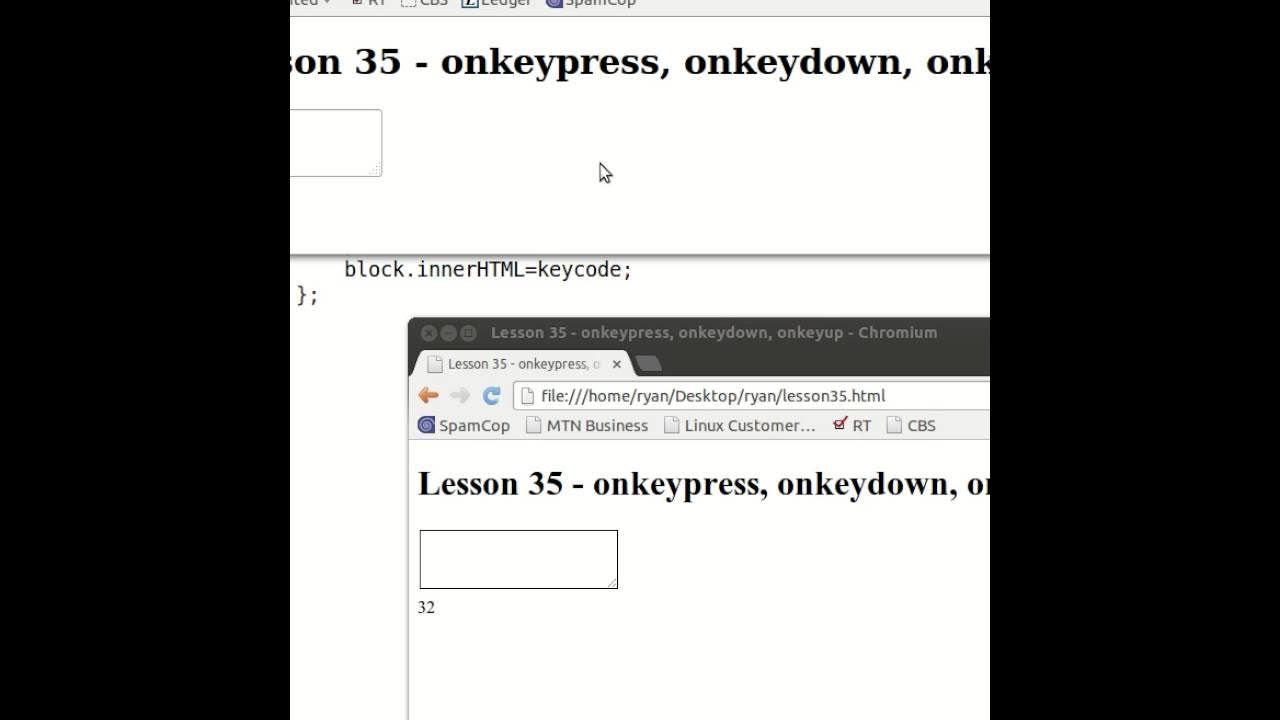 lesson 35 onkeypress, onkeydown, onkeyup | JavaScript Course - YouTube