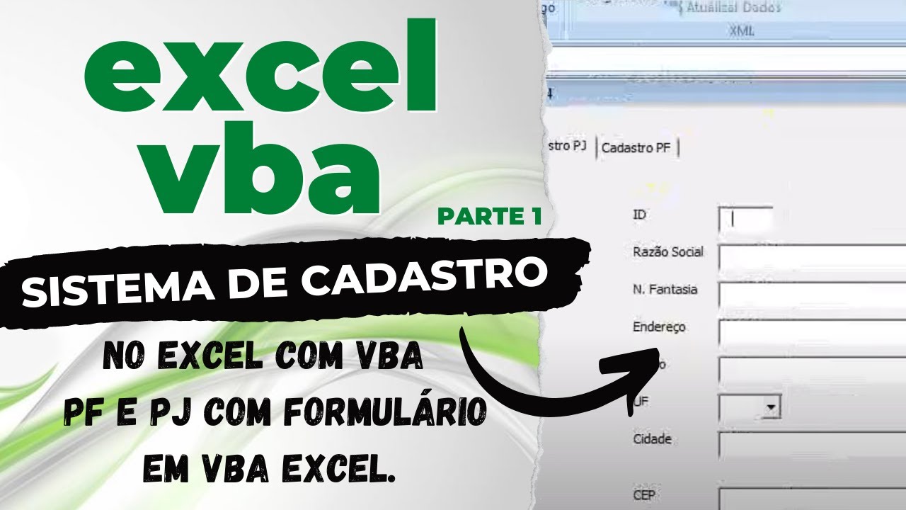 Excel Vba Como Criar Um Sistema De Cadastro Excel Vba Pf E Pj Com Formulário Em Vba Aula 1