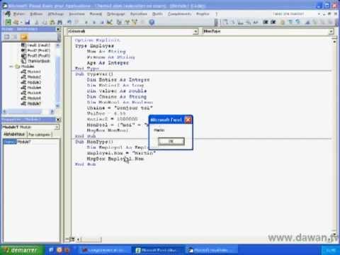 VBA : Type de variable - YouTube