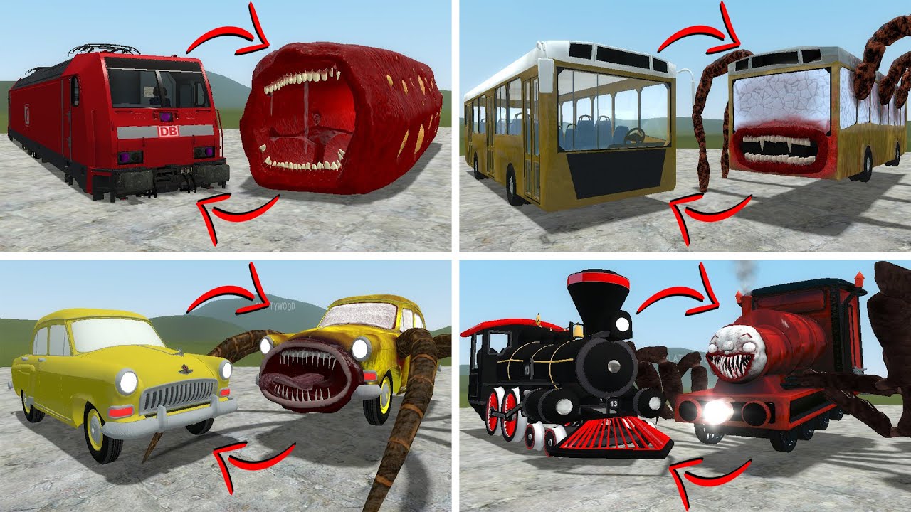 EVERYTHING TURNED INTO MONSTERS: TRAIN EATER, BUS EATER, CAR EATER ...