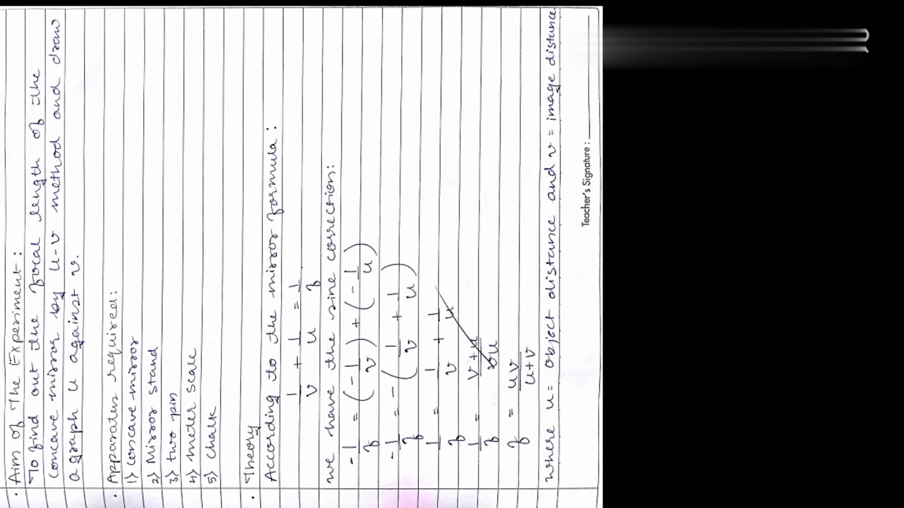 Physics Practical | To find out the focal length of concave mirror by u ...