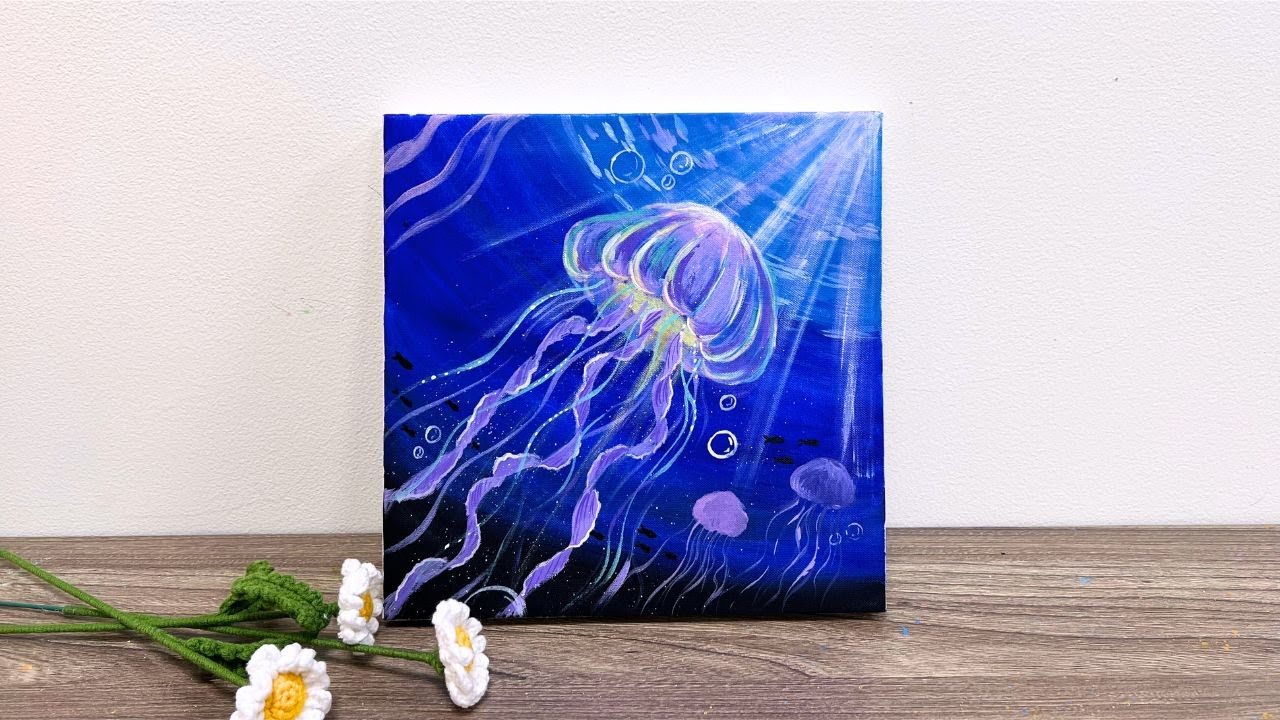 How To Paint A Jellyfish | Acrylic painting for beginners step by step ...