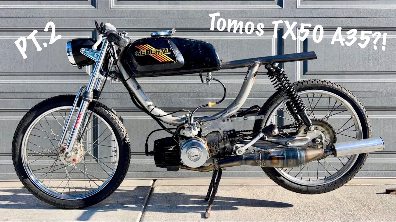 1980 Puch Murray Top Tank Build | PT.2 Gas Tank, Custom Pipe & Tomos ...