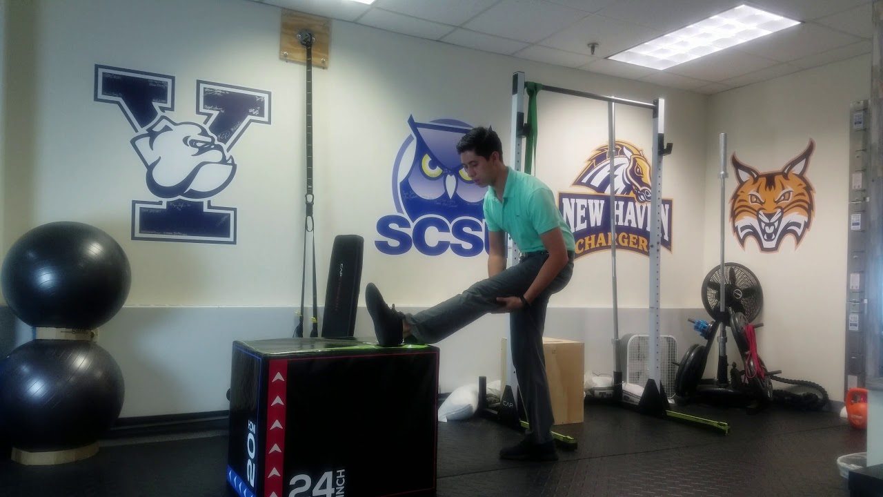 Hamstring Stretch On Box - YouTube