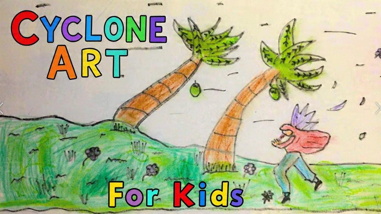 🌪️ Cyclone Drawing for Kids | Easy Natural Disaster Drawing - YouTube