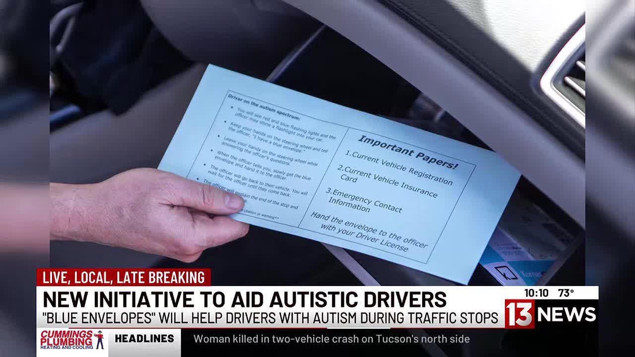 Blue envelopes to help drivers with autism during traffic stops - YouTube