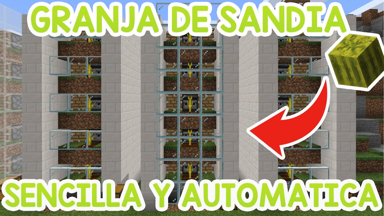 Granja de Sandia Minecraft Bedrock 1.17 (Funcionando Automática ) - YouTube